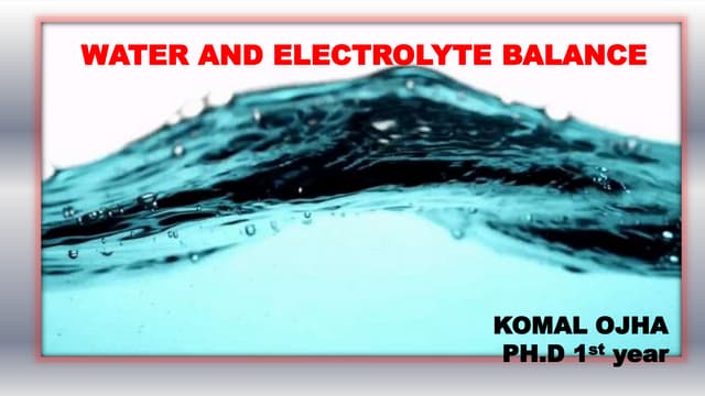 Water balance ppt | PPTX