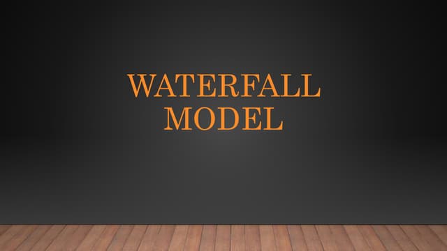Waterfall Model PPT in Software Engineering | PPTX