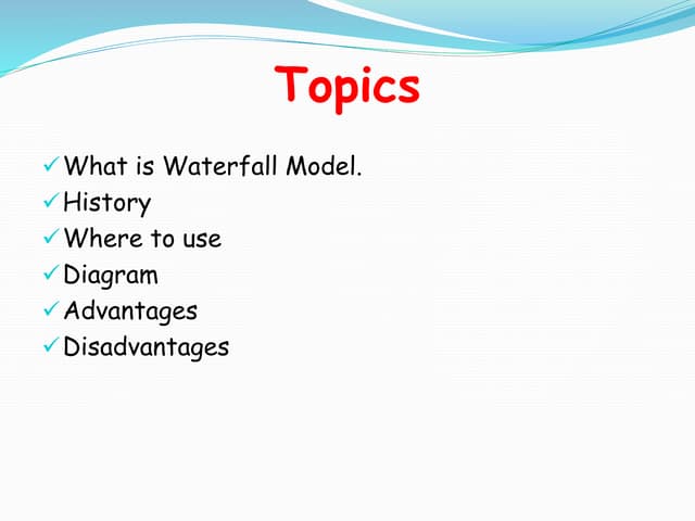 WaterFall Model basic presentation with applications | PPTX