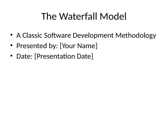 Waterfall Model PPT in Software Engineering | PPTX