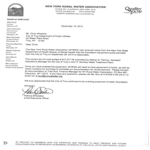 Water Fluoridation Grant Letters of Acceptance | PDF | Medical Health