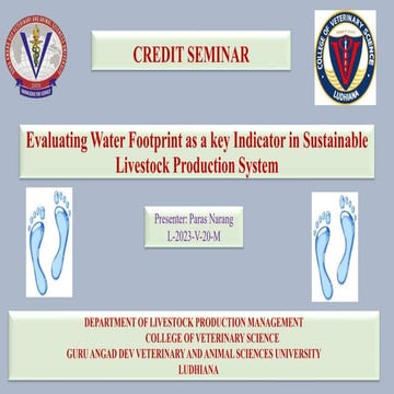 Evaluating Water Footprint as a key Indicator in Sustainable Livestock ...