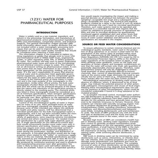 Water for pharmaceutical usage | PDF