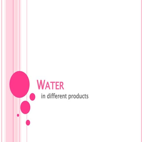 Water in different products | PPT