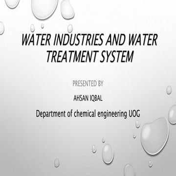 water treatment plant ppt | PPSX