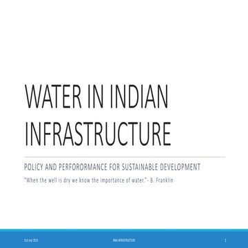 Water in indian infrastructure | PPTX