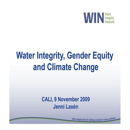 Water Integrity, Gender Equity and Climate Change | PDF