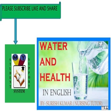 Water it's uses and sourses in english | PPT