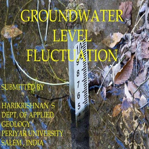 Groundwater Level Fluctuation Pptx Geography Science