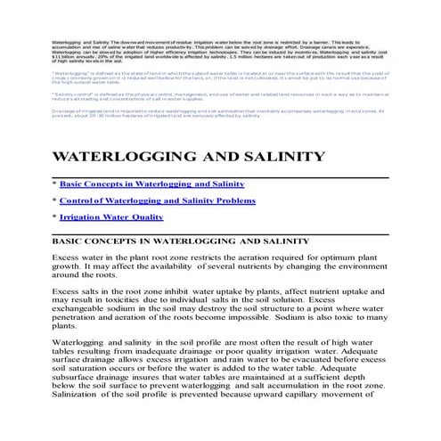 Waterlogging and salinity | DOCX