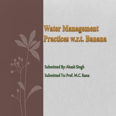 Water management practices wrt Banana | PPTX