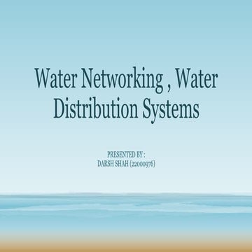 Water Networking , Water Distribution.pptx | Computer Networking ...