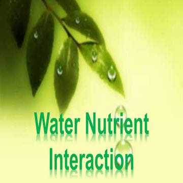 Water nutrient interaction | PPTX