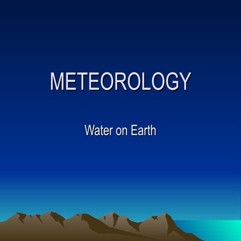 Water on earth 1 | PPT | Chemistry | Science