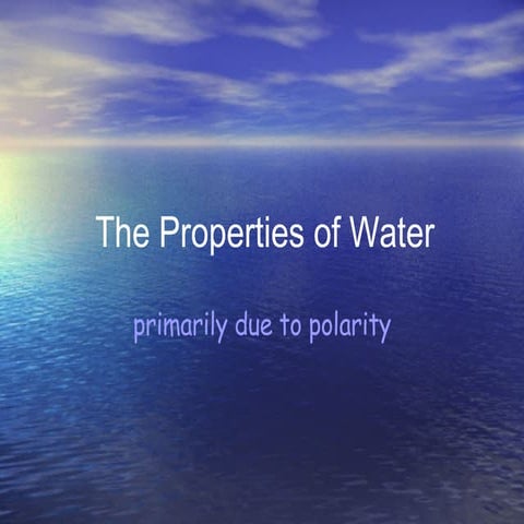 Water's Polarity | PPT