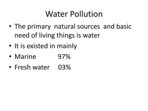 Water pollution causes and effects | PPT