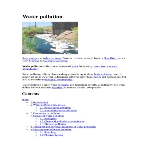 Water Pollution | DOC | Indoor Environmental Quality | Home & Garden