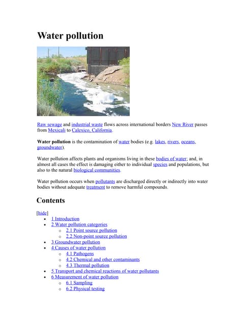 Water pollution | PDF