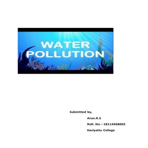 Water pollution | DOCX | Indoor Environmental Quality | Home & Garden