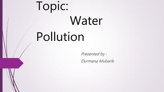 Ppt on water pollution | PPT