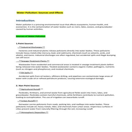 SOURCES OF WATER POLLUTION | PPTX