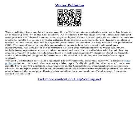 Water Pollution Essay | PDF
