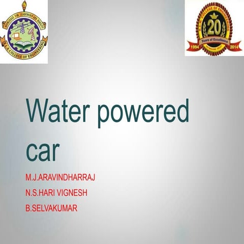 Water powered car | PPTX