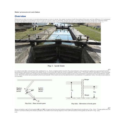 Water pressure on lock gate | DOCX