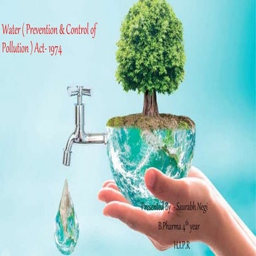 Water (prevention control of pollution) act 1974 | PPTX