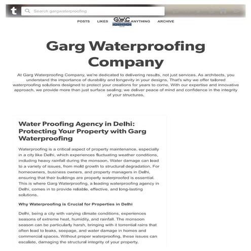 Water Proofing Agency in Delhi | Garg Waterproofing | PDF