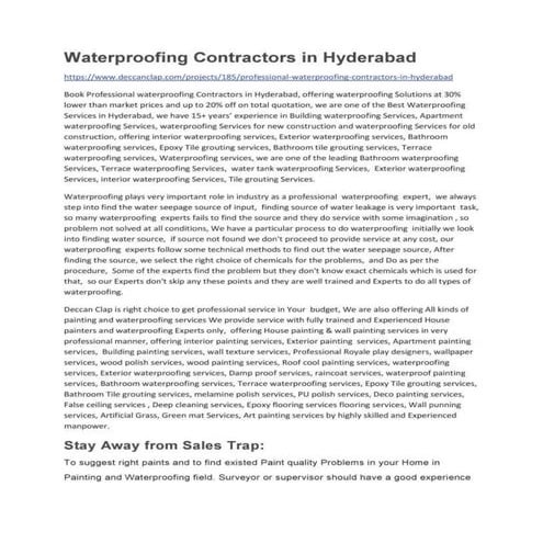 Waterproofing Contractors in Hyderabad.ppt