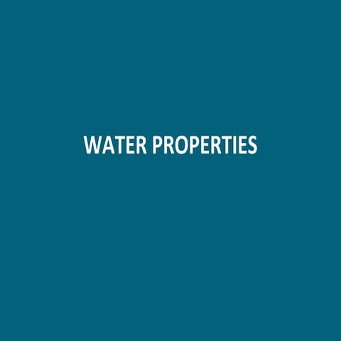 Water properties | PPT