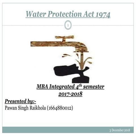 Water protection act 1974 | PPTX