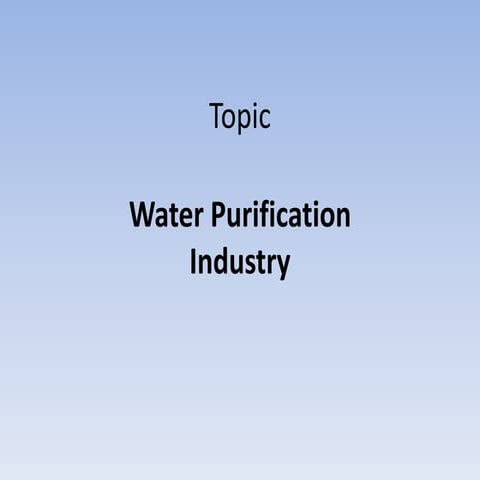 Water purification | PPT