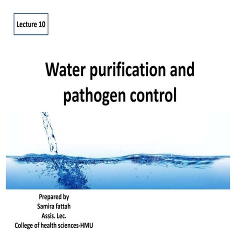 Water purification and pathogen control | PPTX