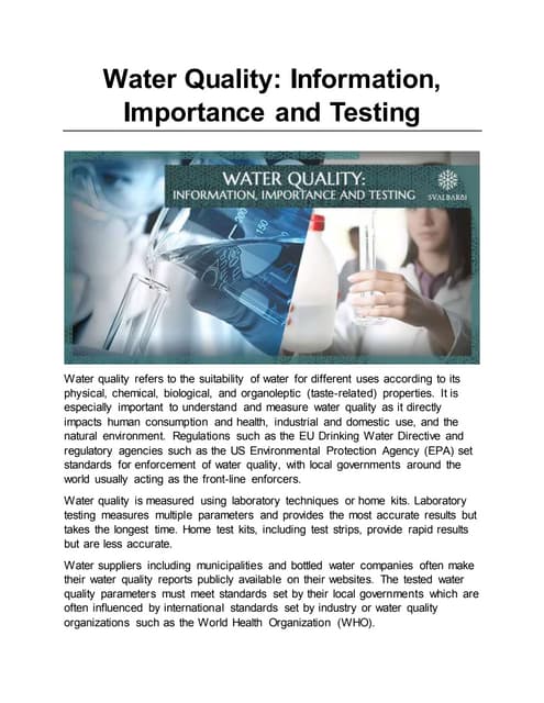 Water Quality | PPT