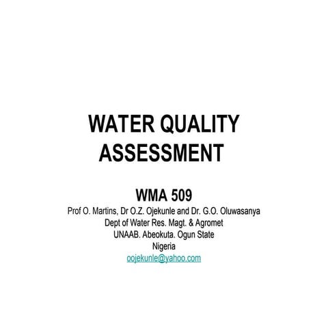 Water Quality Assessment .ppt