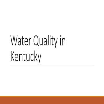 Water Quality Issues in Ky | PPT