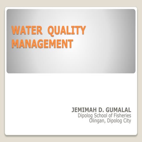Water quality management | PPT
