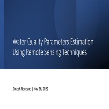 Water quality parameters estimation using remote sensing techniques | PPTX