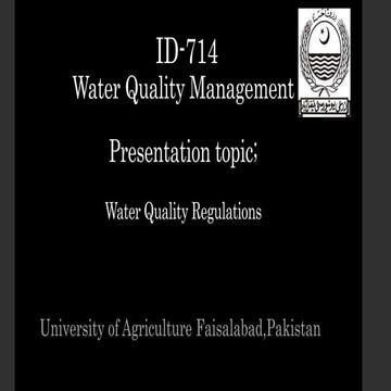 Water quality regulations | PPTX