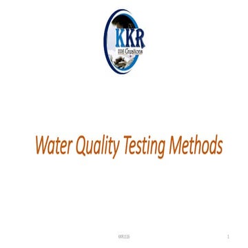Water quality testing methods | PPTX