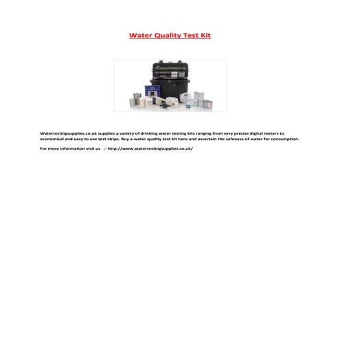 Water quality test kit | DOCX