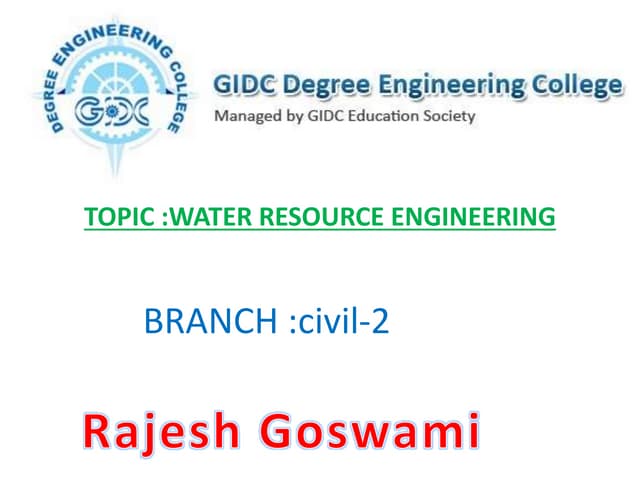 Water resource engineering project list | PDF