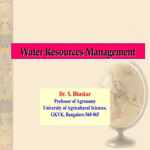Water resource management for sustainable environment.ppt