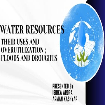 Water resources;their uses and overutilisation , floods and droughts | PDF