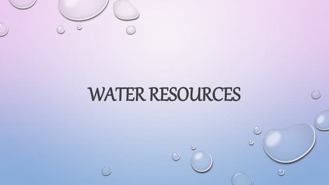 Importance of water | PPTX
