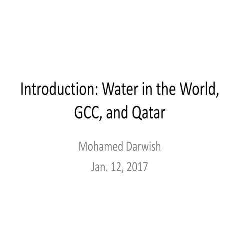 Water resources world wide, MENA and Egypt | PPTX