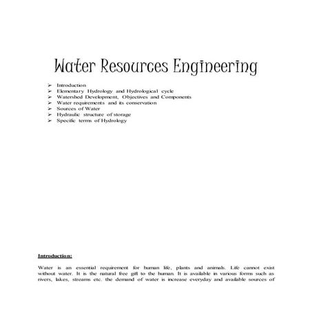 Water resources engineering | DOCX