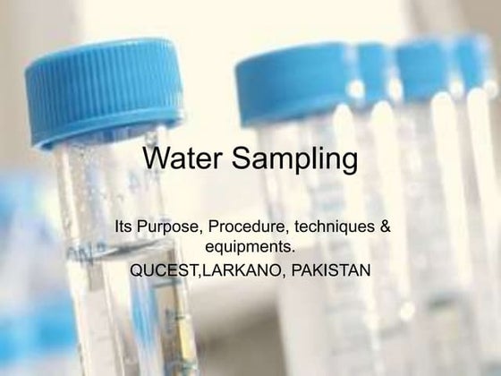 Water sampling methods and tools | PPTX